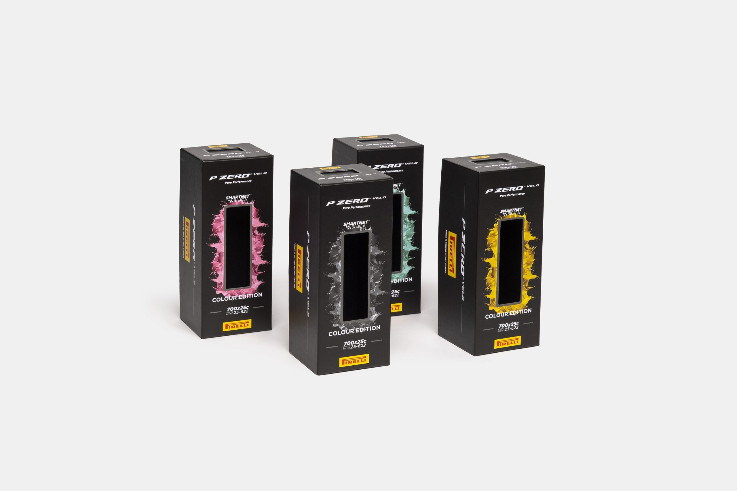 Cuts, openings and colored layouts: the box P Zero Velo for Pirelli ...